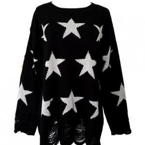 Unique Stars Printed Knit&sweater on Luulla
