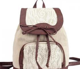 Bowknot Backpack With Lace Detail 0627018 on Luulla
