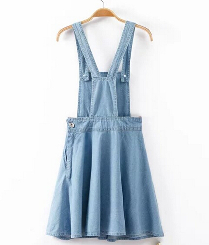 Azure Blue Denim Suspender Dress on Luulla