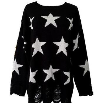 Unique Stars Printed Knit&sweater on Luulla
