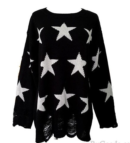Unique Stars Printed Knit&sweater on Luulla