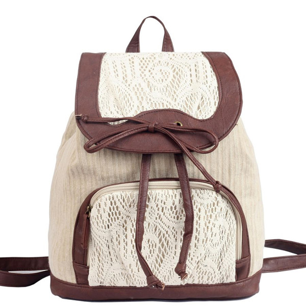 Bowknot Backpack With Lace Detail 0627018 on Luulla