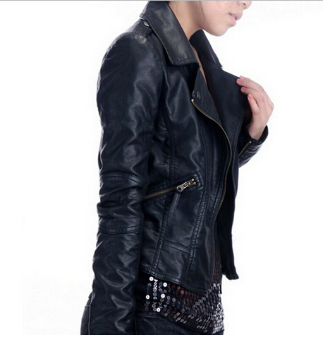 Black Soft Pu Slim Jacket on Luulla